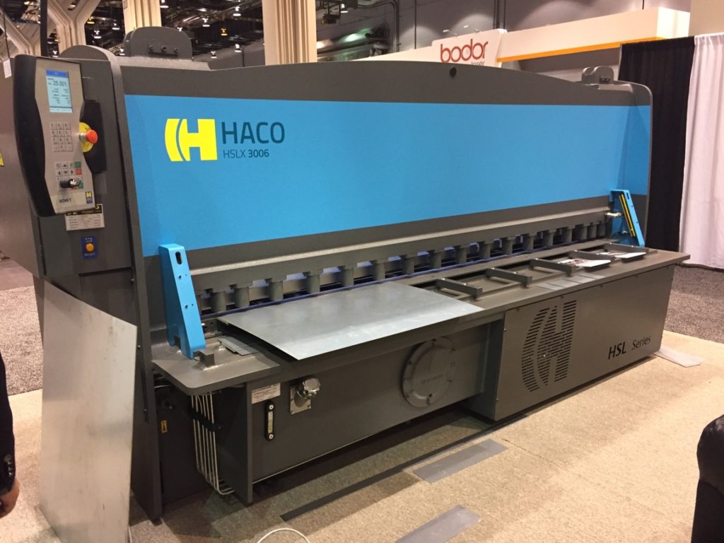 Haco 10′ x 1/4″ CNC Programmable Hydraulic Guillotine Shear with 40″ CNC Backgauge, HSLX-3006 ...