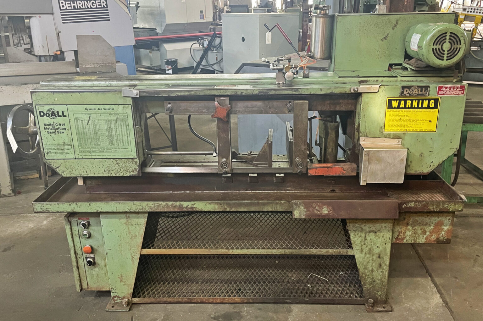 DoAll 9" x 16" Horizontal Band Saw, C-916 - Norman Machine Tool