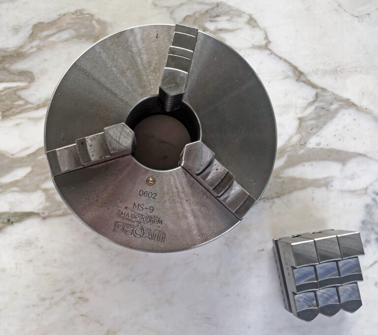 SEOAM 9" Solid 3-Jaw Chuck with Flat Back Mount - Norman Machine Tool