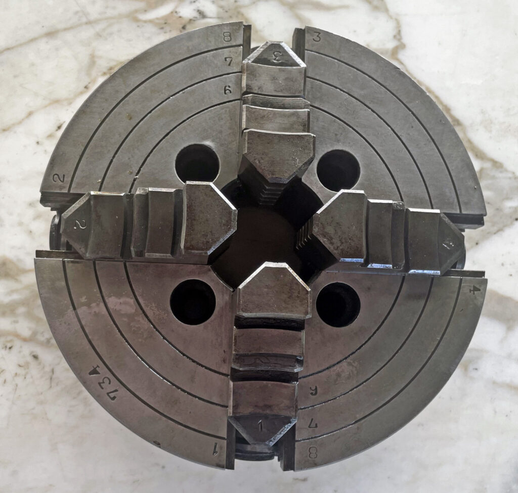 Quality 8" Solid 4-Jaw Chuck with Flatback Mount - Norman Machine Tool