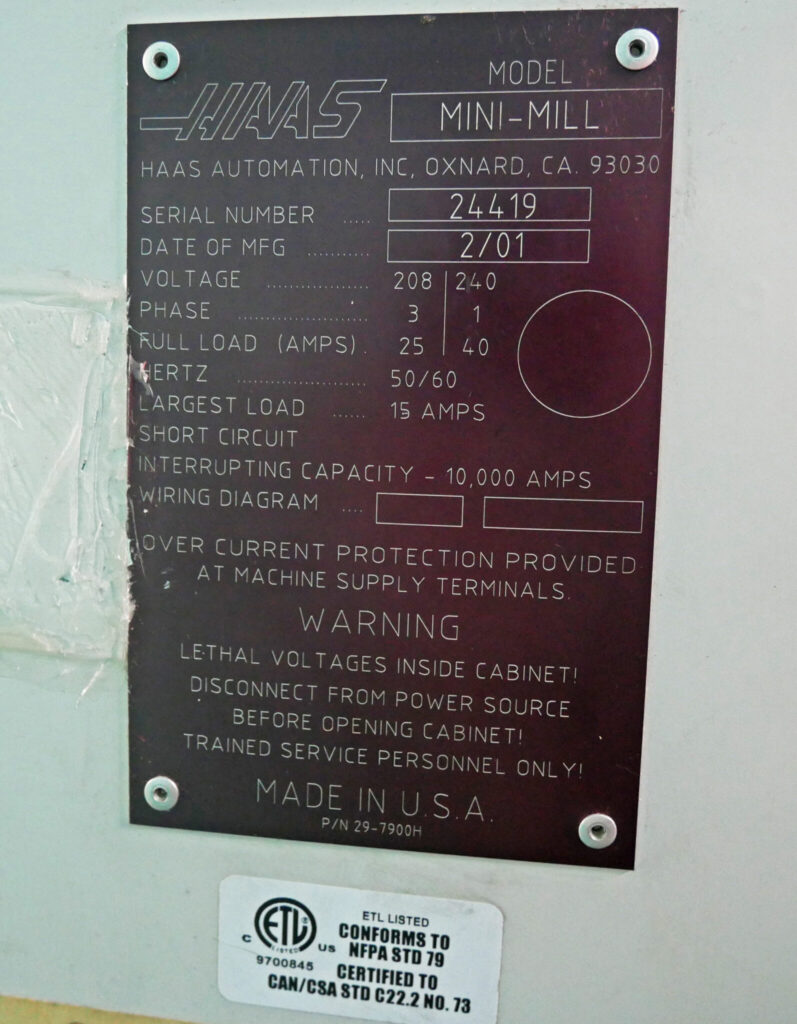 Haas Mini Mill 3-Axis CNC Vertical Machining Center - Norman Machine Tool