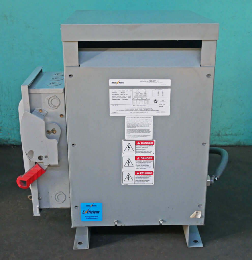 Federal Pacific Series M 15 KVA Three Phase Dry Type Transformer, Model ...